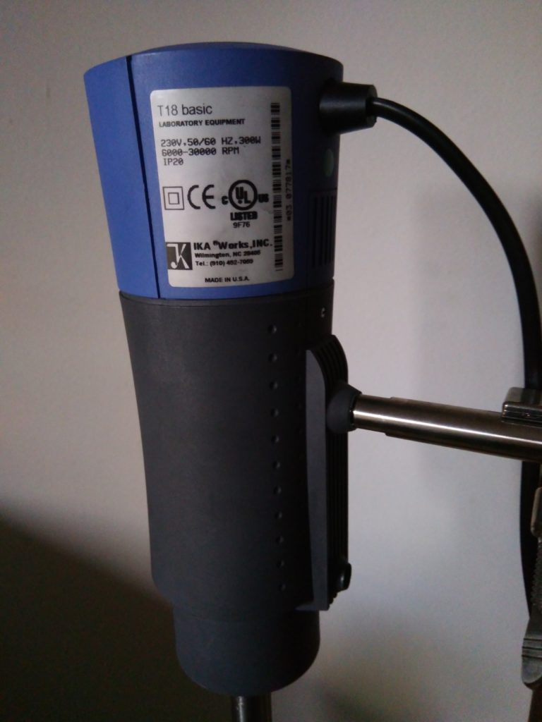 IKA ULTRA TURRAX T18 Basic Homogenizer Disperser Up to 24000 rpm