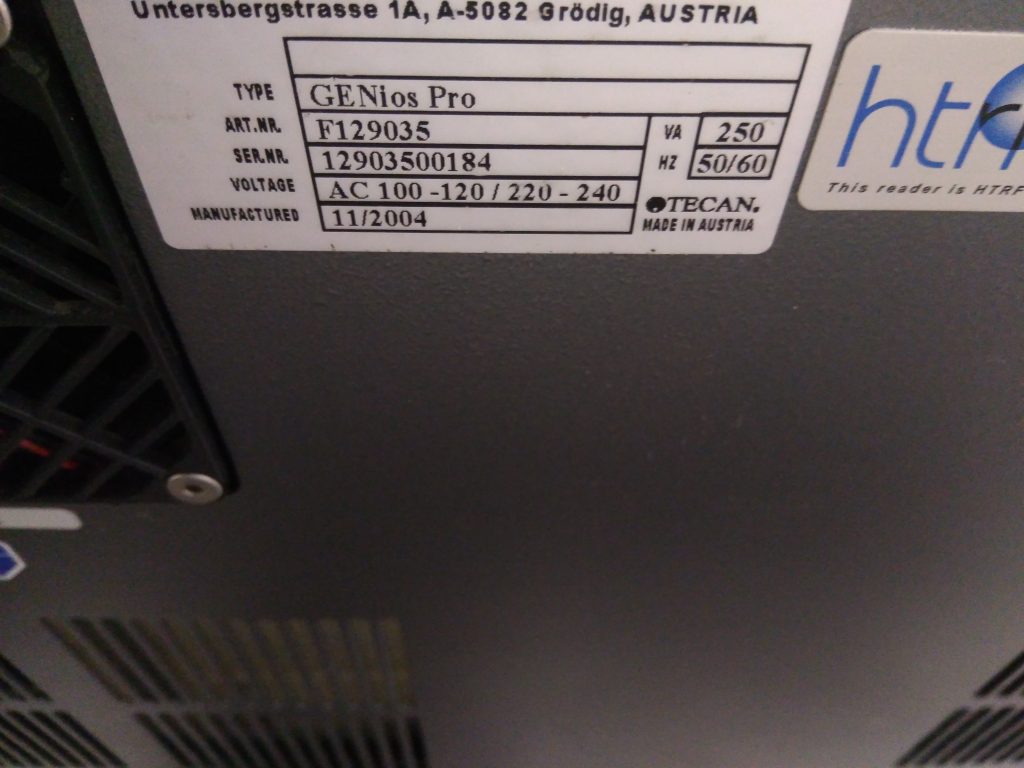 TECAN Genios Pro 96/384 Fluorescence Absorbance Microplate Reader